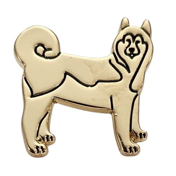 Burberry | Jewelry | Burberry Gold Tone Husky Dog Lapel Pin Signed J3 ...